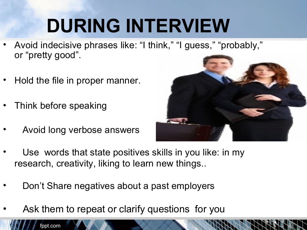 Final interviewing skills