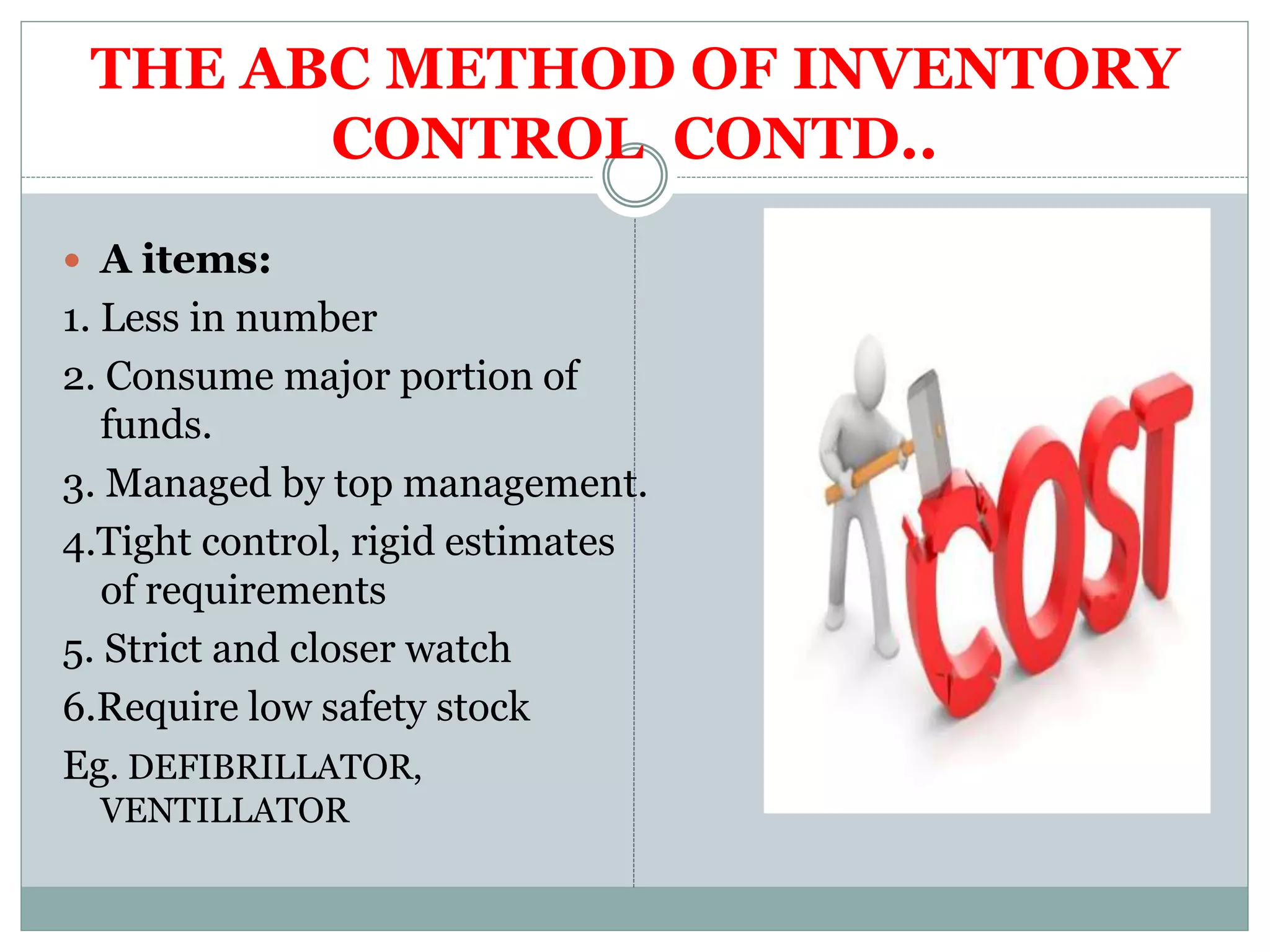 Inventory control in nursing | PPTX