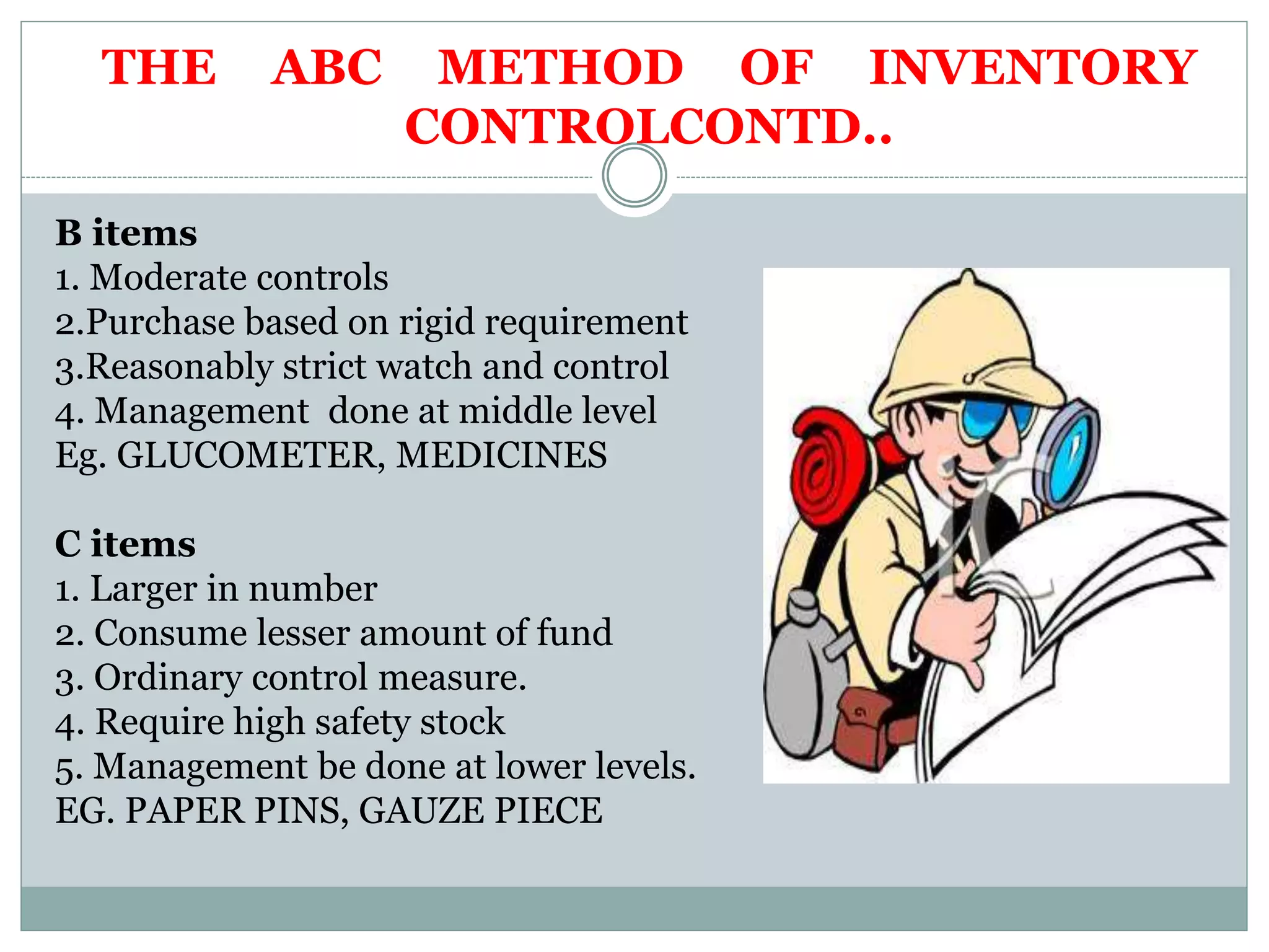 Inventory control in nursing | PPTX