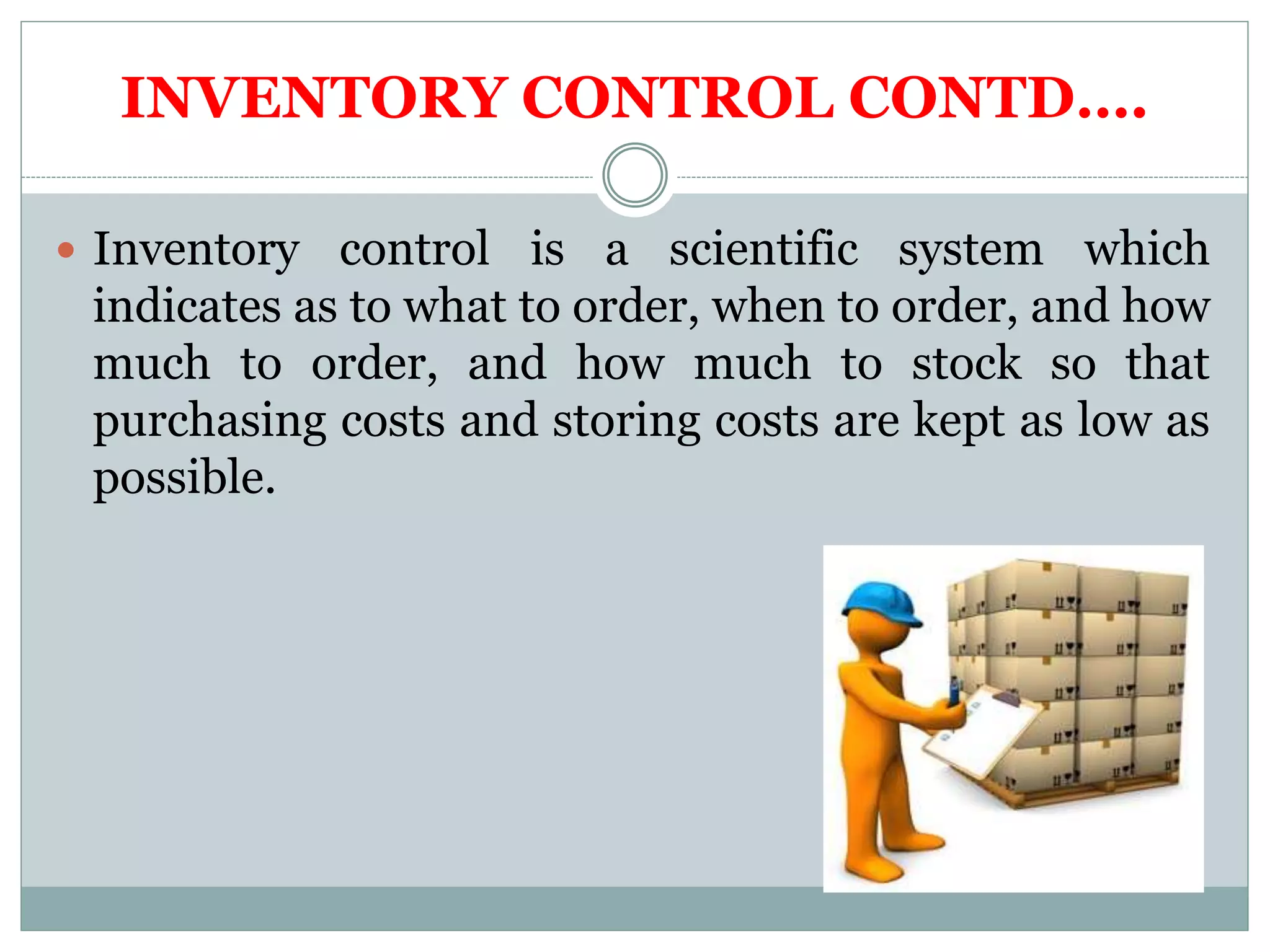 Inventory control in nursing | PPTX