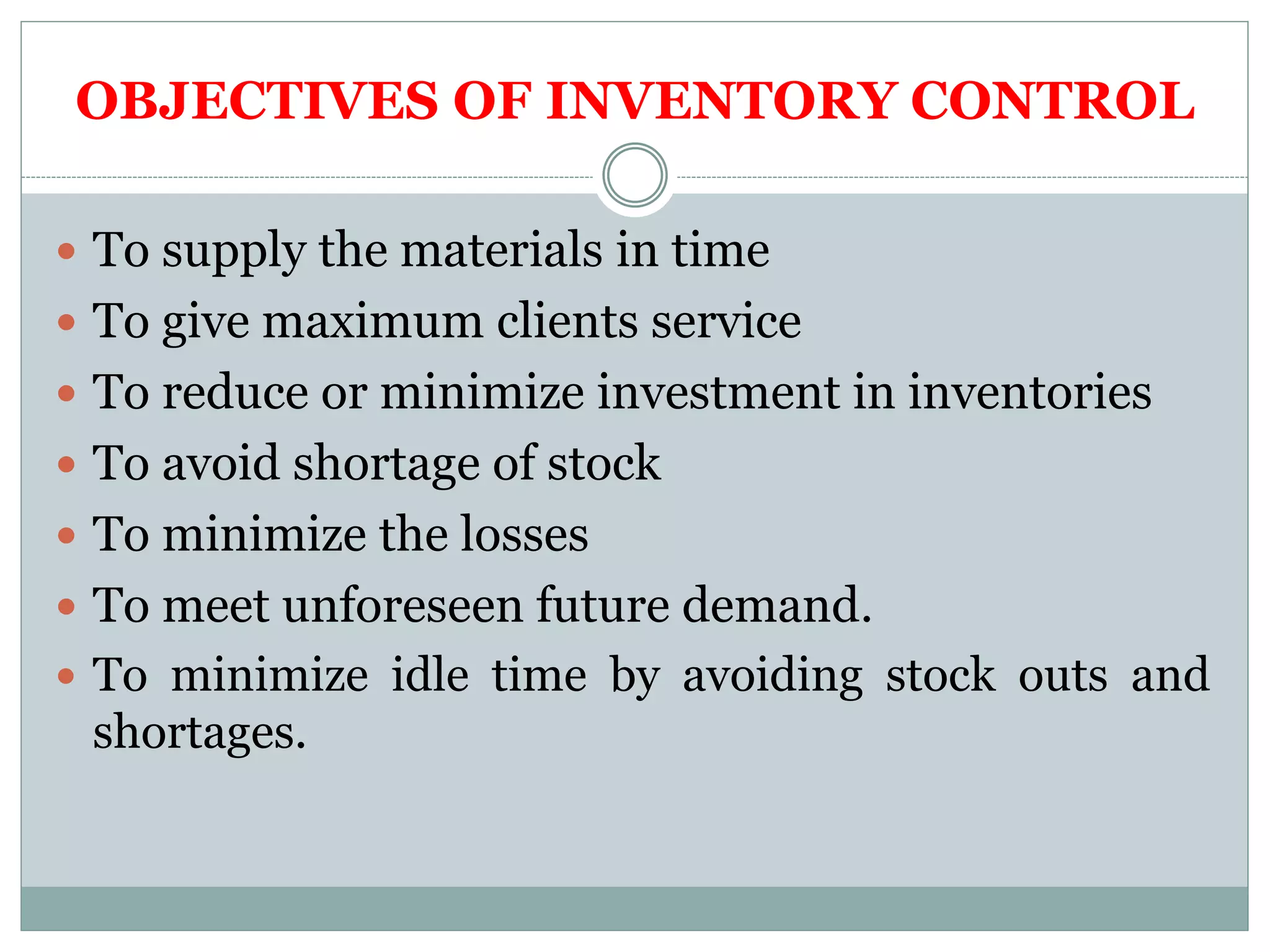 Inventory control in nursing | PPTX