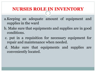 Inventory control in nursing | PPTX