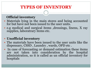 Inventory control in nursing | PPTX
