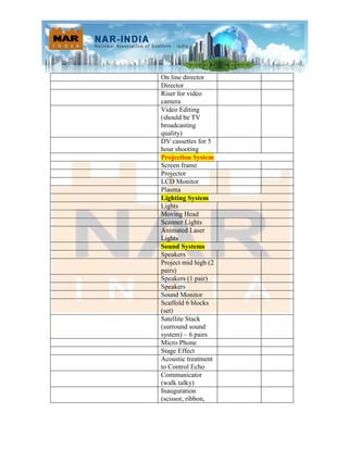 Invitation to Bid for Fifth Convention of NAR - INDIA | PDF