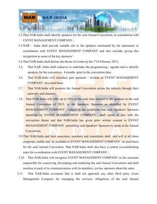 Invitation to Bid for Fifth Convention of NAR - INDIA | PDF