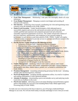 Invitation to Bid for Fifth Convention of NAR - INDIA | PDF