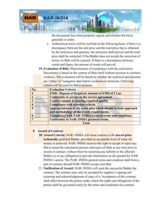 Invitation to Bid for Fifth Convention of NAR - INDIA | PDF