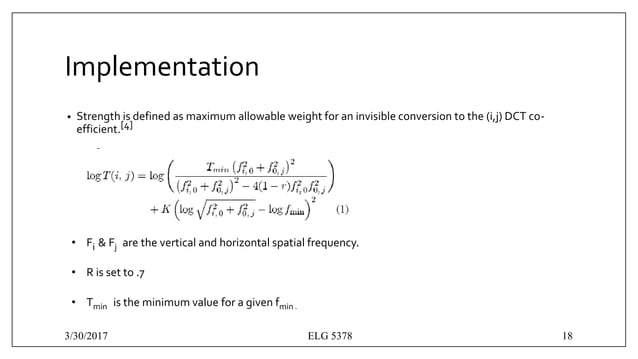 DCT based Image Watermarking | PPTX | Web Development | Internet