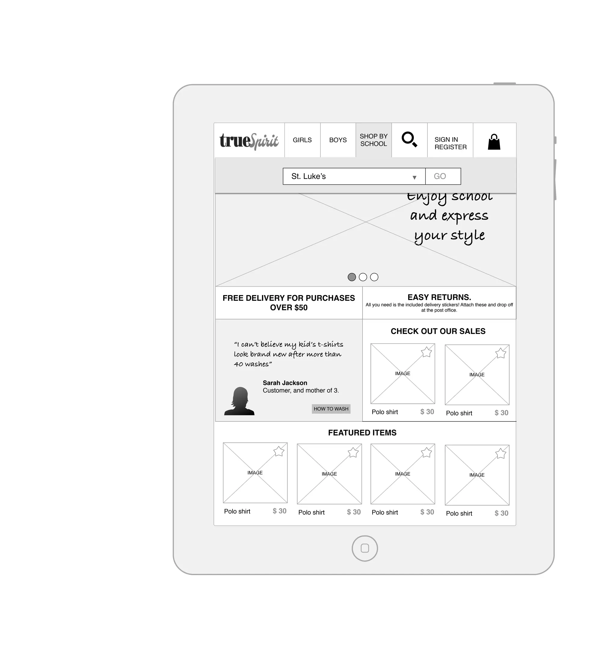 Truespirit E-commerce - WIreframes & Prototype | PDF