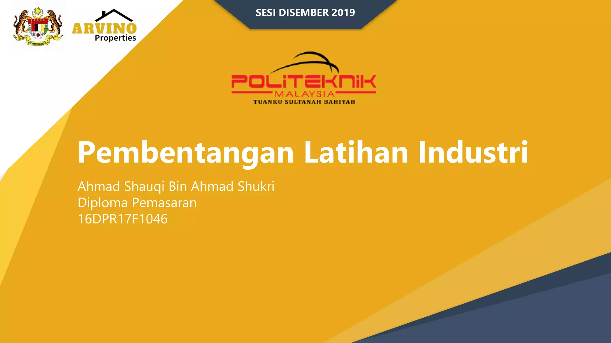 Contoh Slide Pembentangan Latihan Industri Pelajar Diploma Pemasaran ...