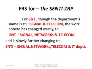 Finalising FRS for ERP of S&T deptt in Indian Railways | PPTX