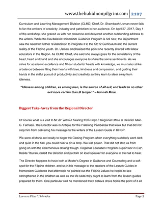 Finalization of-lesson-guides-in-homeroom-guidance | PDF