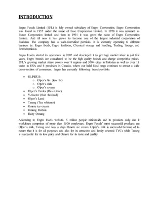 Marketing Report on Engro Foods | DOCX