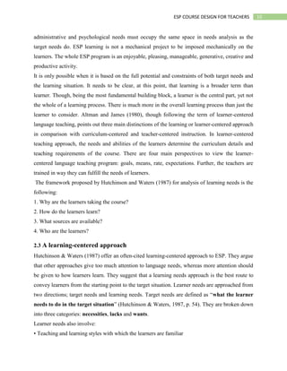 ESP COURSE DESIGN FOR GOVERNMENT TEACHERS | DOCX