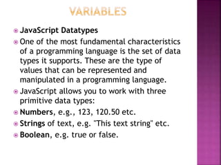 Introduction to Javascript | PPTX