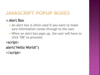 Introduction to Javascript | PPTX