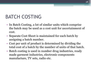 Job and batch costing | PPTX