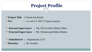 Virtual Job Portal System | PPT