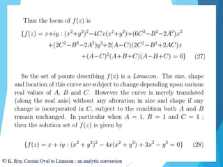 Cassini Oval to Limacon : an analytic conversion | PDF