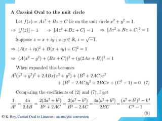 Cassini Oval to Limacon : an analytic conversion | PDF