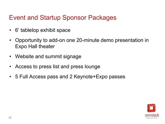 OpenStack Paris Summit: Sponsorship Overview | PPT
