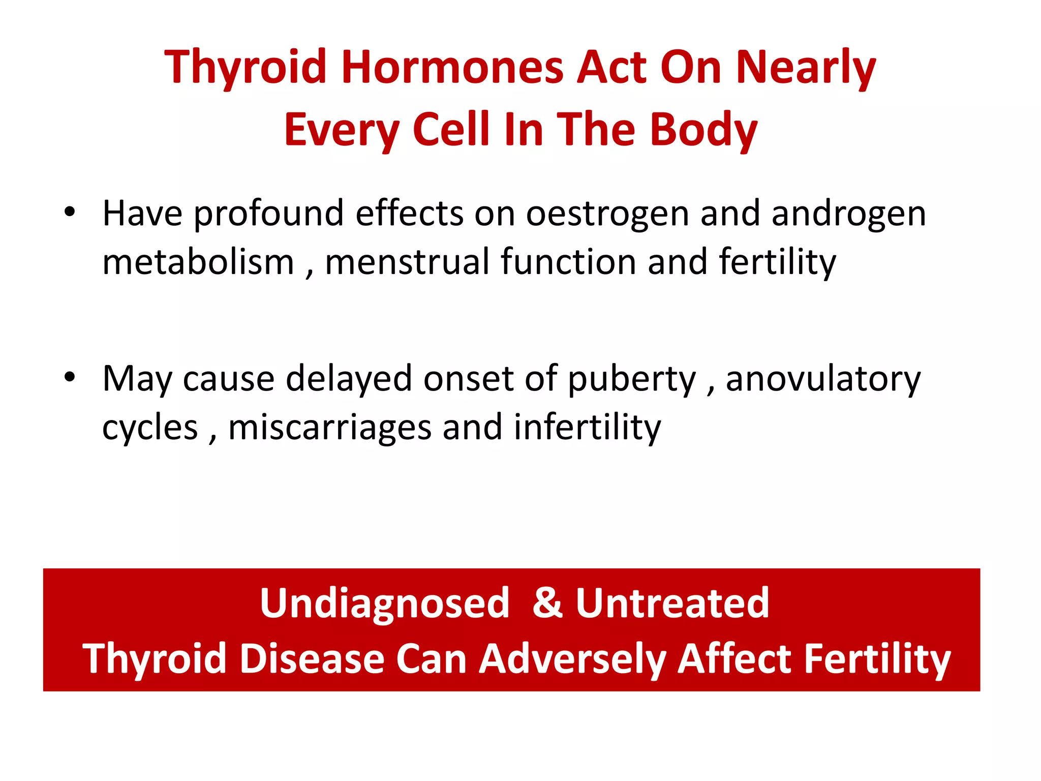 Thyroid Disorders & infertility Dr jyoti Agarwal , Dr Sharda Jain | PPTX