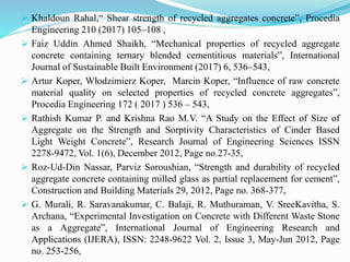 Fracture mechanics of CONCRETE CONTAINING recycled aggregate | PPT