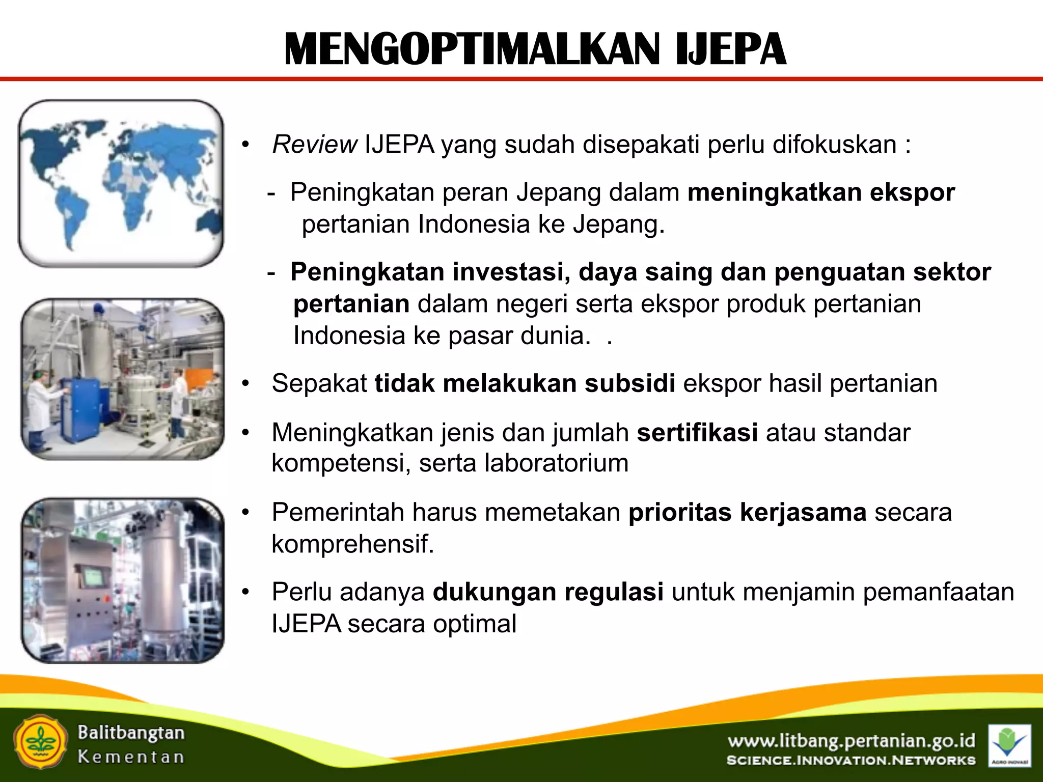 Peluang dan Tantangan Kerjasama di Bidang Pertanian dalam Kerangka ...