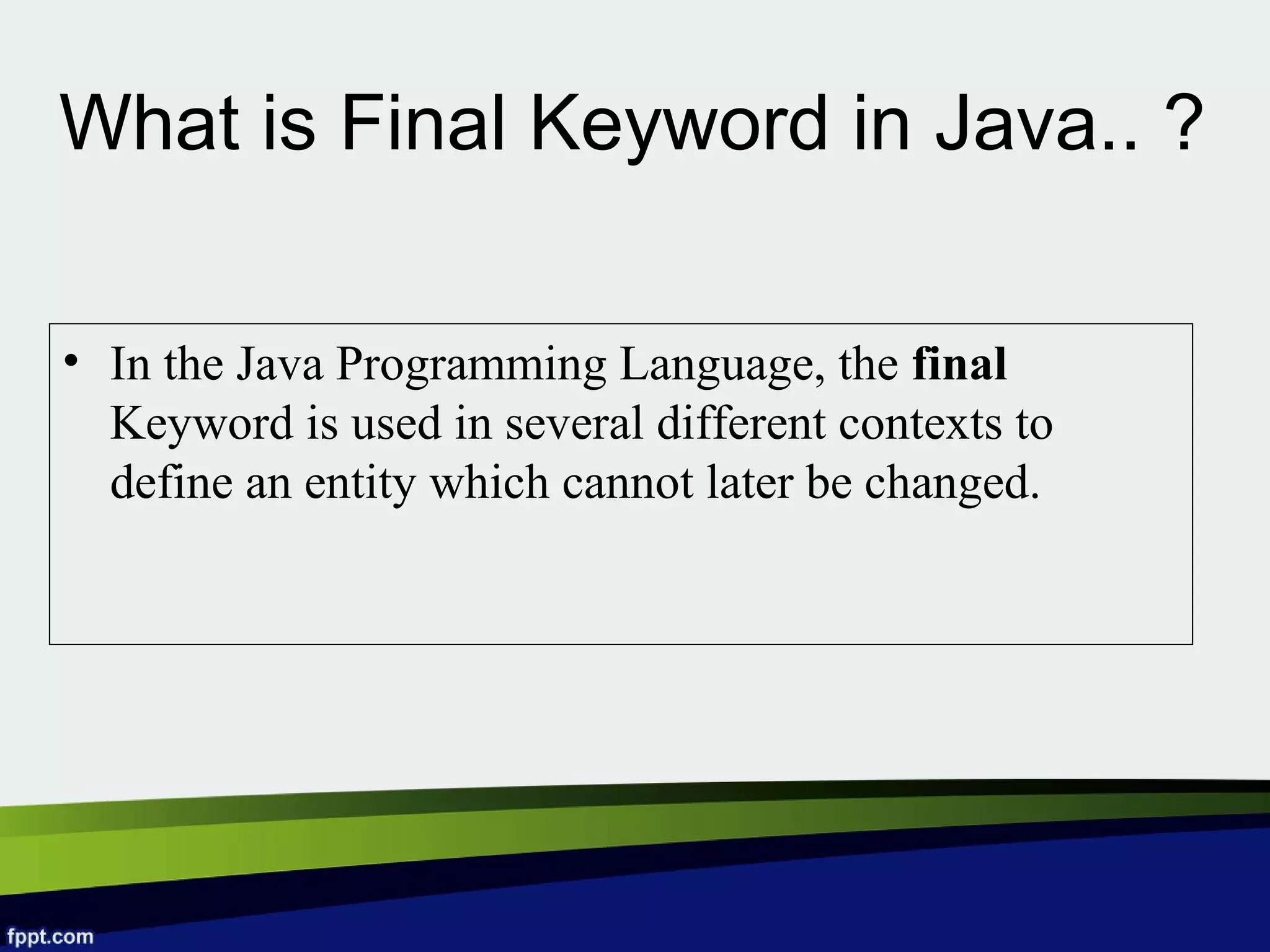 Final keyword | PPT