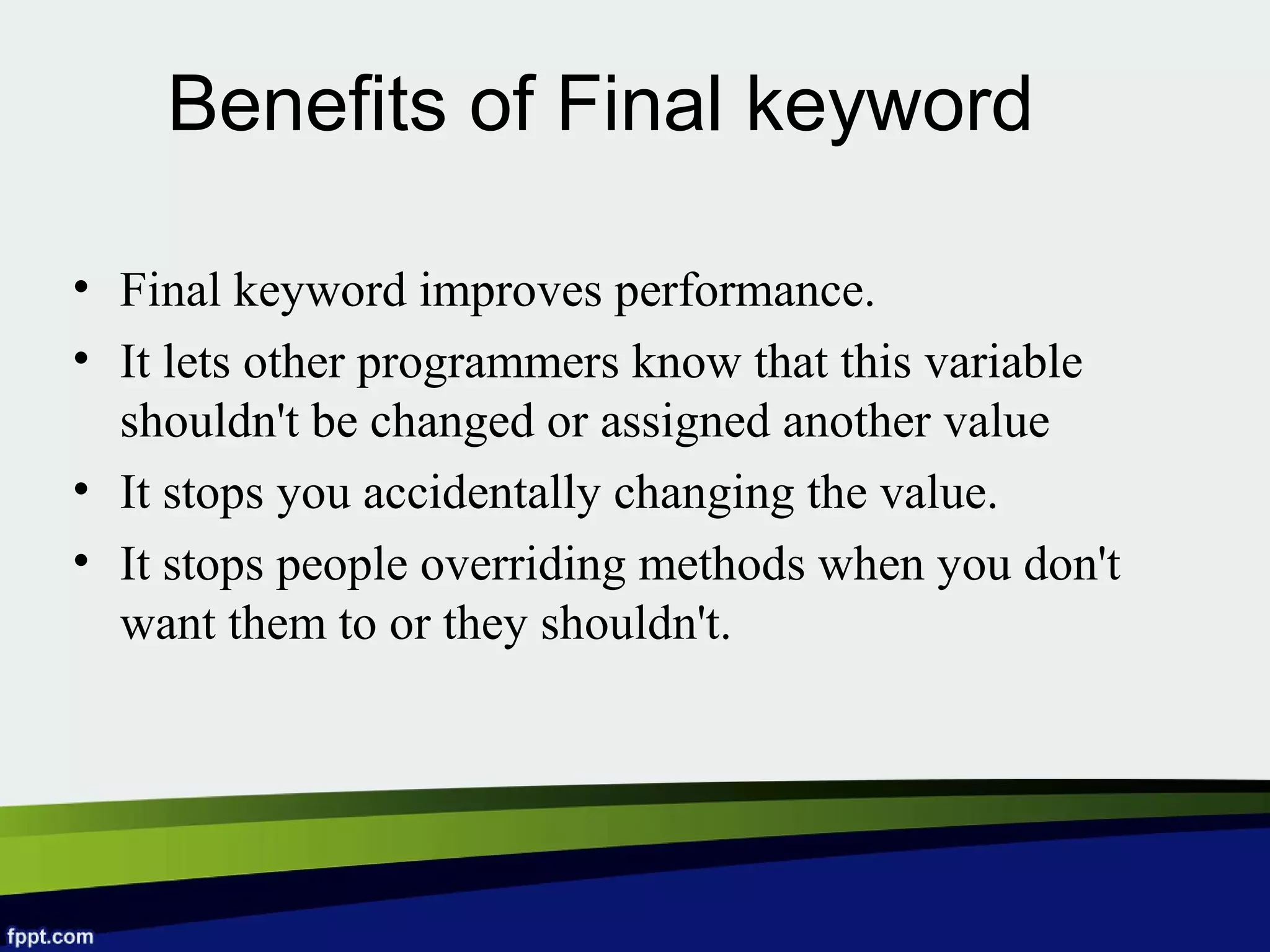 Final keyword | PPT