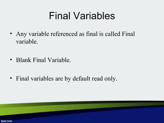 Final keyword | PPT