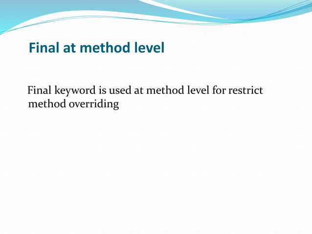 Final keyword in java | PPTX