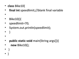 Final keyword in java | PPT