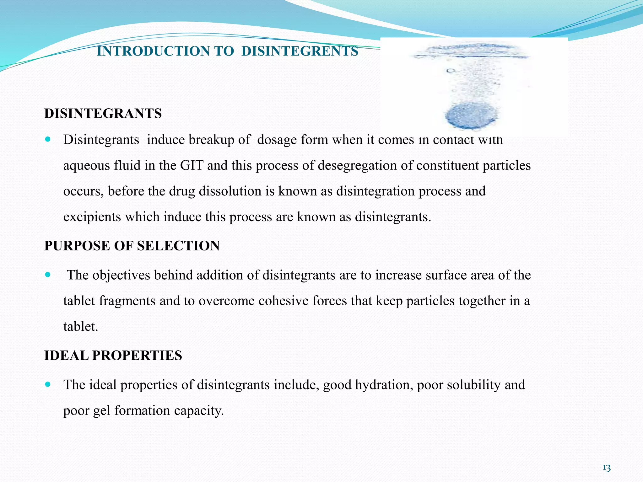 DILUENTS AND DISINTEGRANTS | PPTX