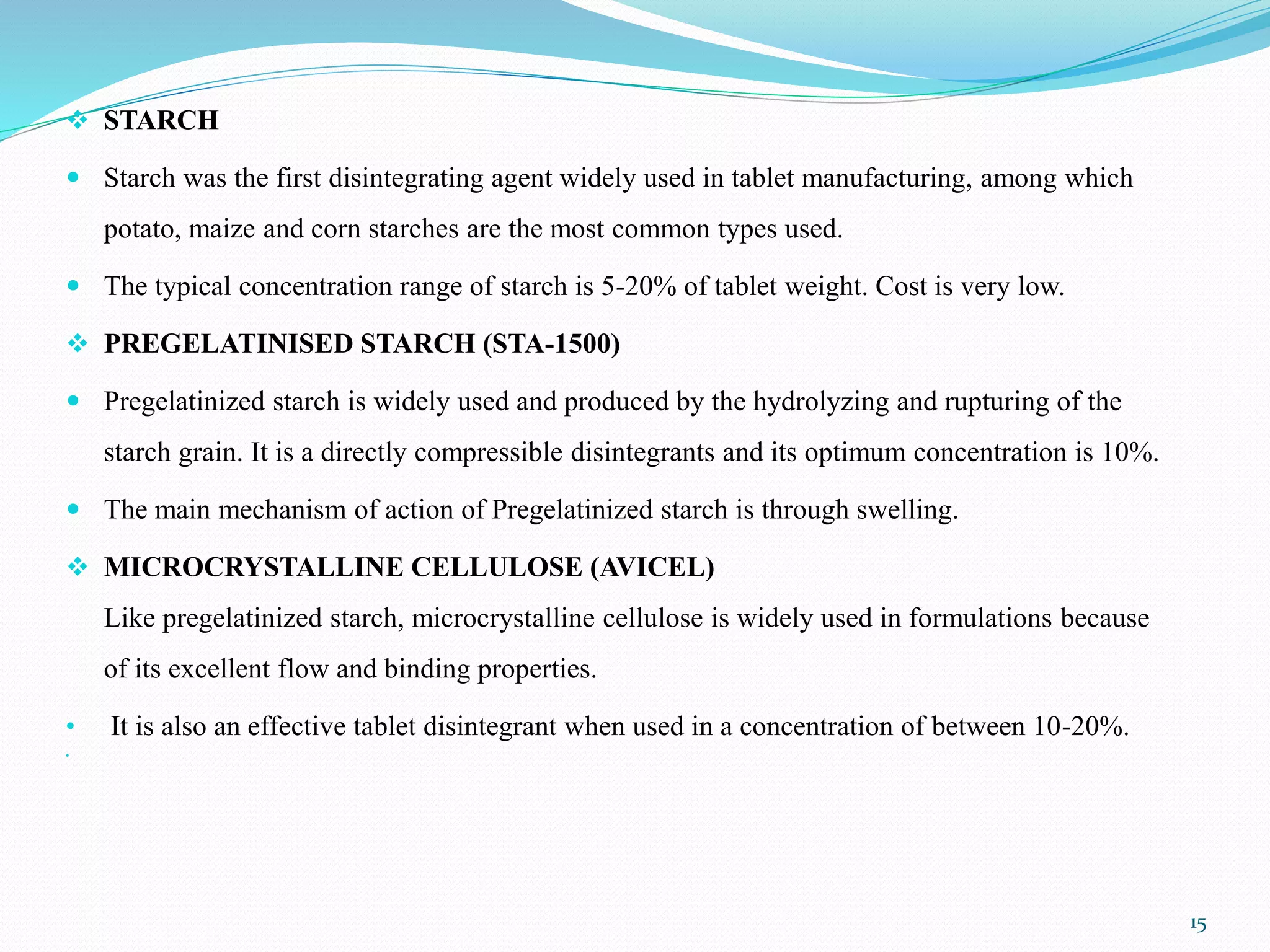 DILUENTS AND DISINTEGRANTS | PPTX