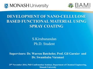 Nanocellulose based functional material using spraying | PPTX