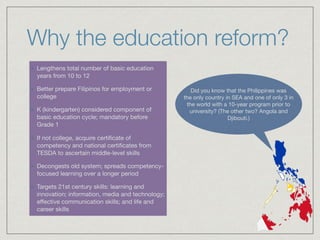 Implications of the K to 12 Education Reform on the Massification of ...