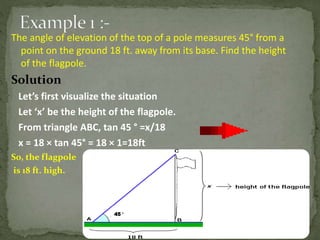 Trigonometry, Applications of Trigonometry CBSE Class X Project | PPTX