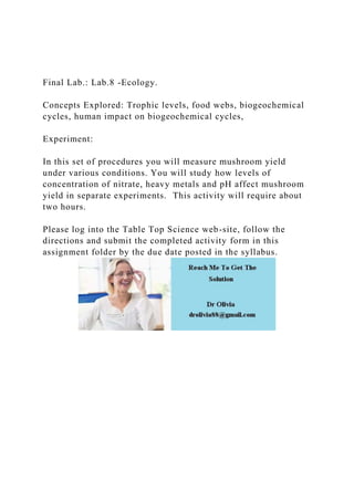 Final Lab. Lab.8 -Ecology.Concepts Explored Trophic levels.docx