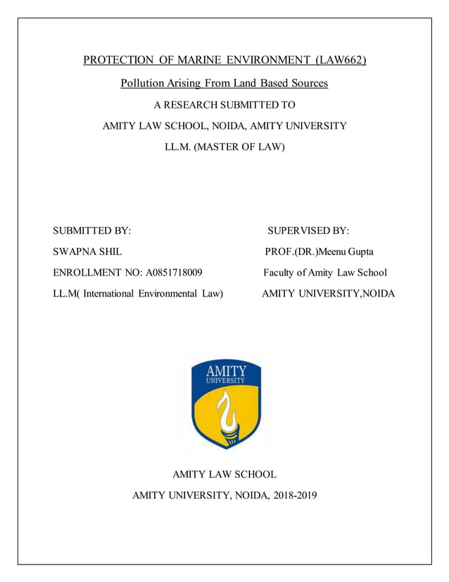 land based sources of marine pollution | DOCX | Environmental Services ...