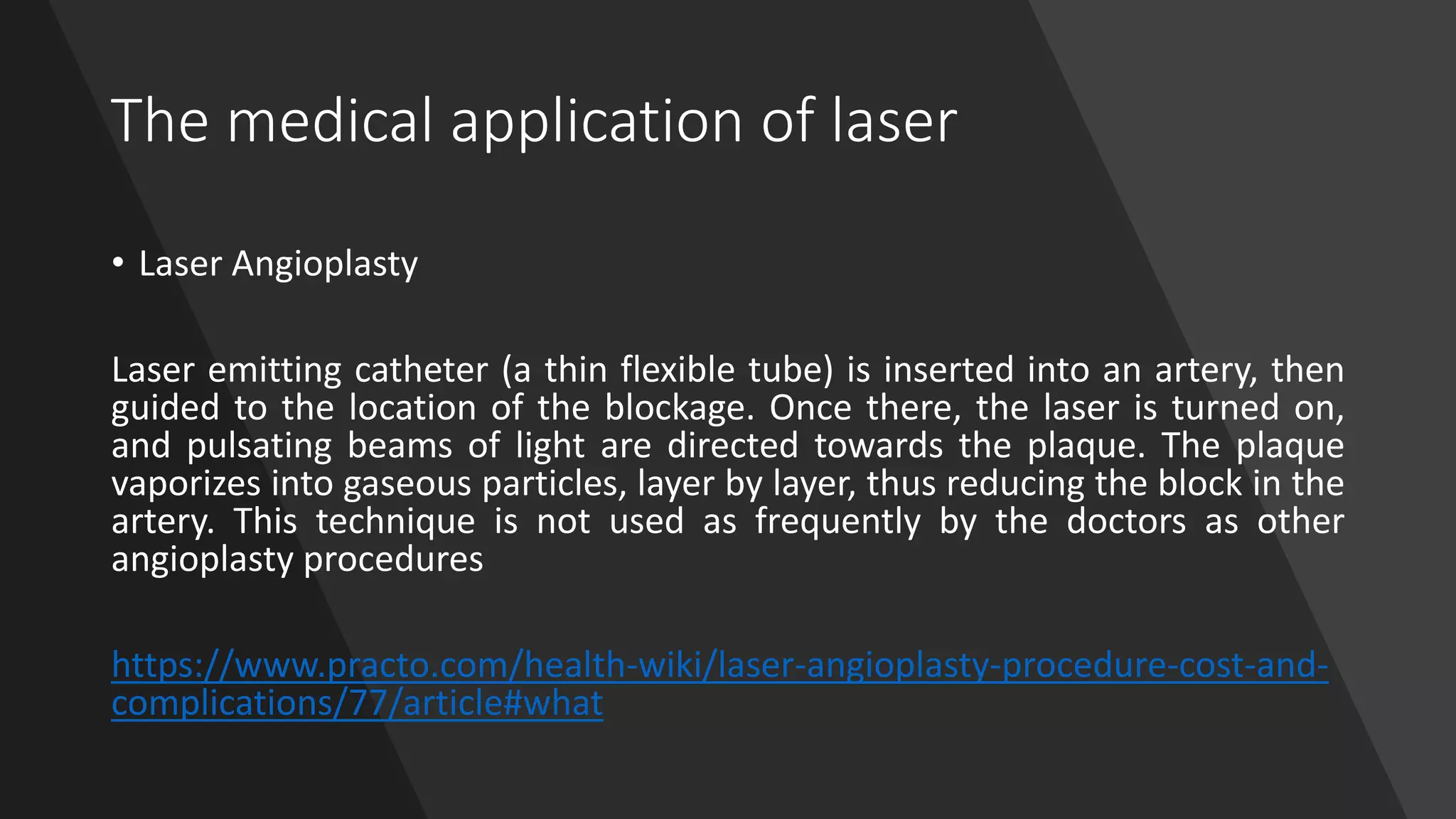 medical application of laser | PPTX