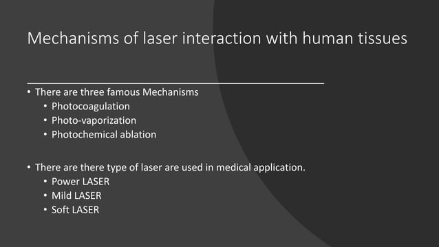 medical application of laser | PPTX