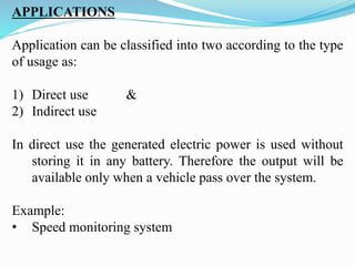ELECTRIC POWER GENERATION FROM TRAFFIC | PPT