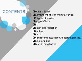 Applications of lean manufacturing tools | PPTX