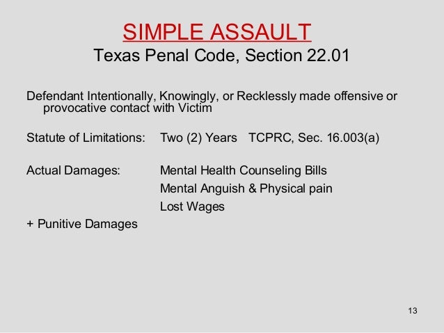 Tx Penal Code Sexual Assault