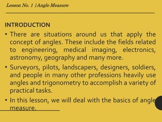 Lesson no. 1 (Angle Measure) | PPTX