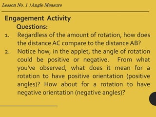 Lesson no. 1 (Angle Measure) | PPTX