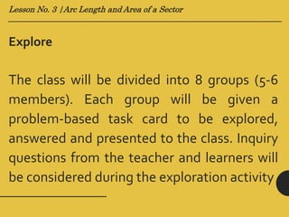 Lesson no. 3 (Arc Length and Area of a Sector | PPTX