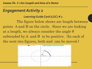 Lesson no. 3 (Arc Length and Area of a Sector | PPTX