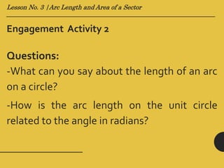 Lesson no. 3 (Arc Length and Area of a Sector | PPTX